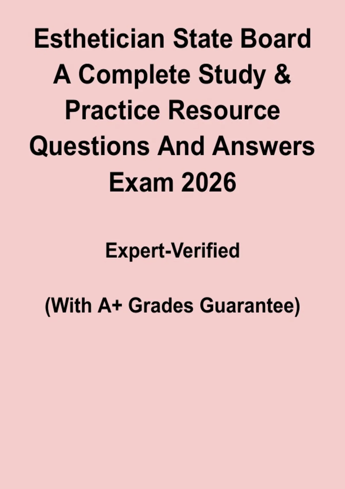 Esthetician State Board Exam 2026 PDF | Complete Study & Practice ...
