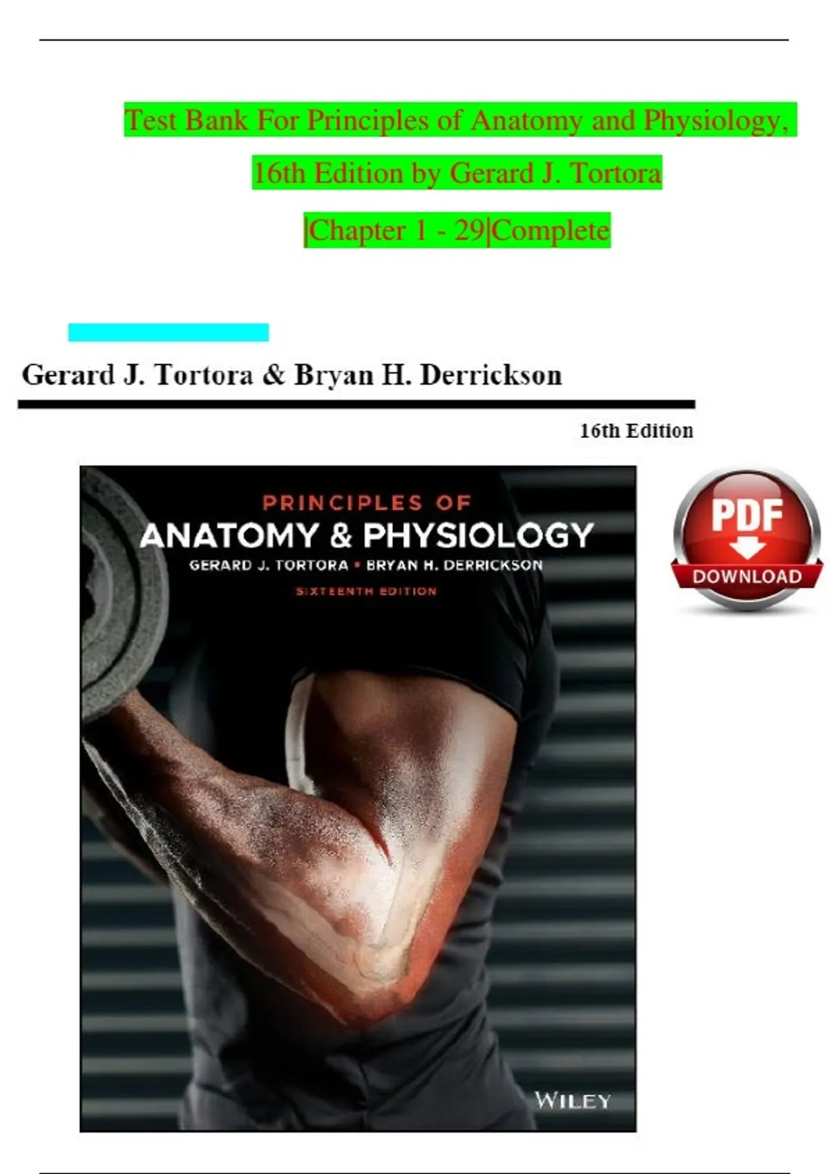 Test Bank for Principles of Anatomy and Physiology 16th Edition (2026 ...
