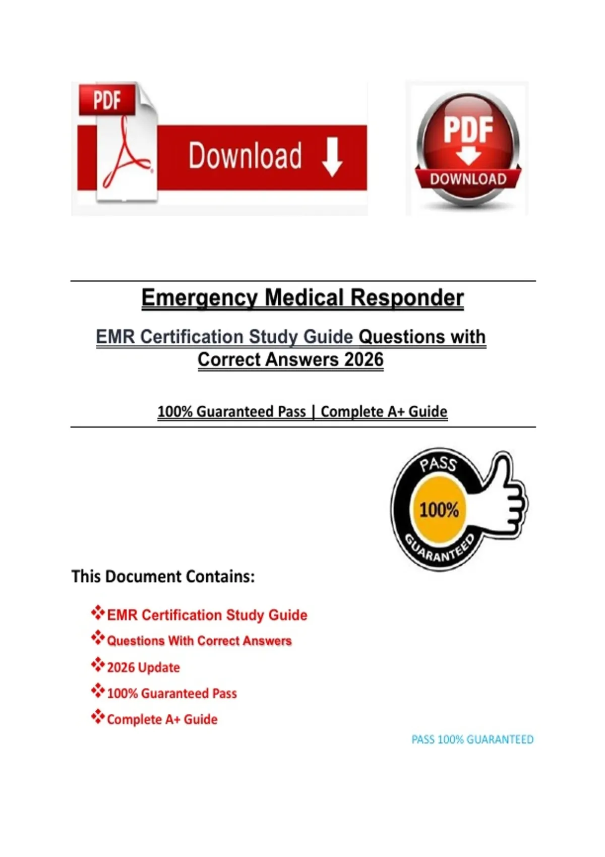EMR Certification Study Guide Questions with Correct Answers 2026 | 100 ...