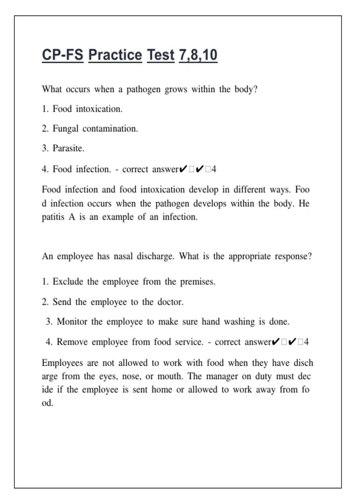 CP-FS Practice Test 7,8,10 Questions With Correct Answers, CP-FS STUDY ...