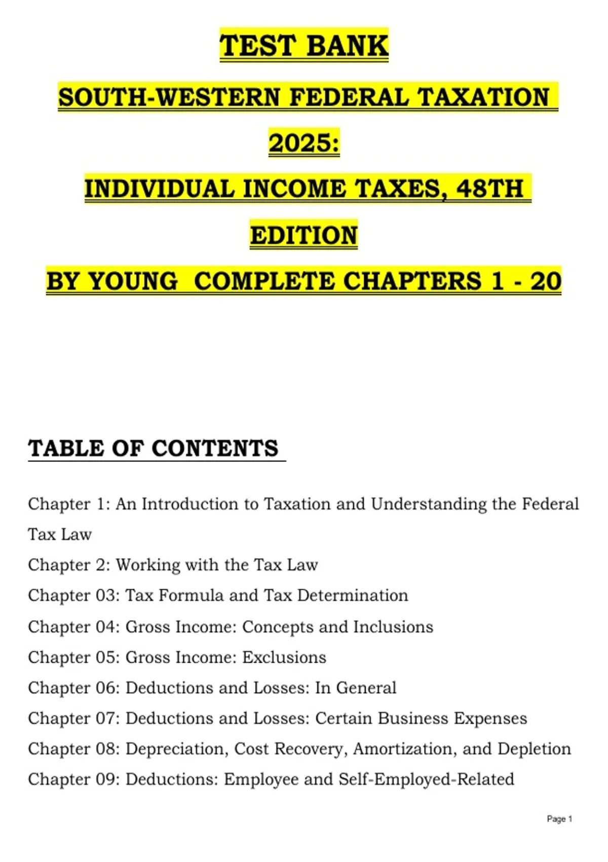 South-Western Federal Taxation 2025 Individual Income Taxes 48th ...
