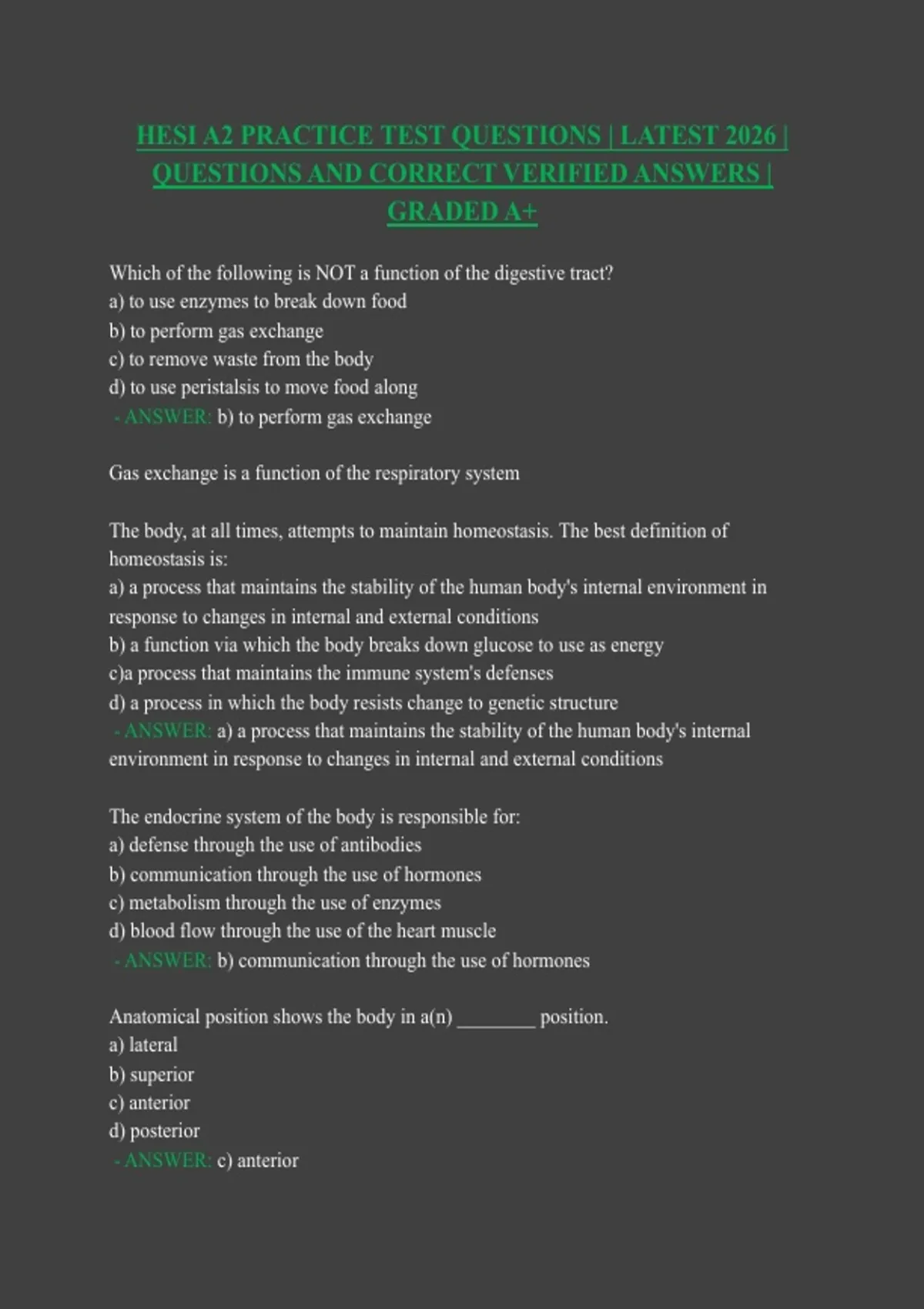 HESI A2 Practice Test Question 1 – Nursing Entrance Exam Preparation ...