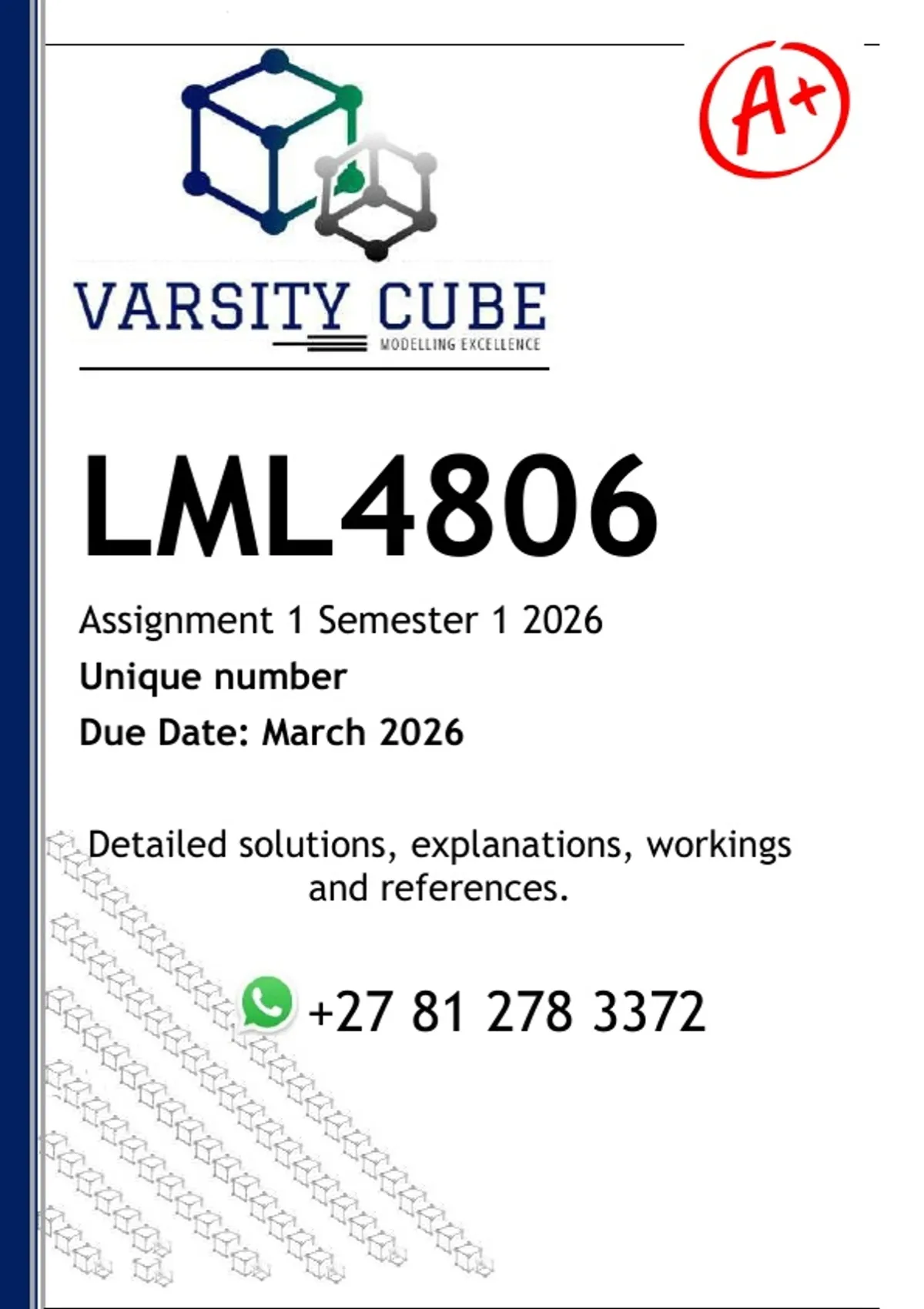 LML4806 Assignment 1 (DETAILED ANSWERS) Semester 1 2026 - DISTINCTION ...