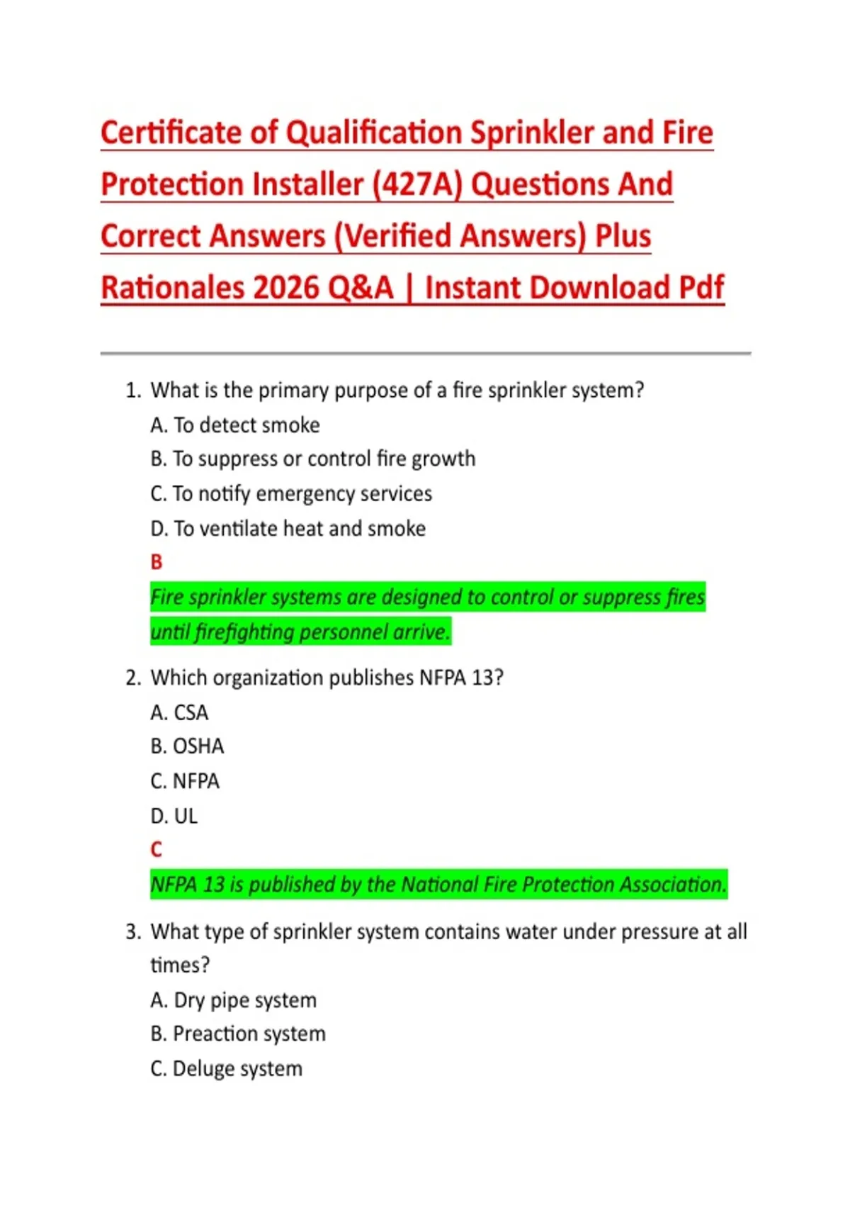 Certificate of Qualification Sprinkler and Fire Protection Installer ...