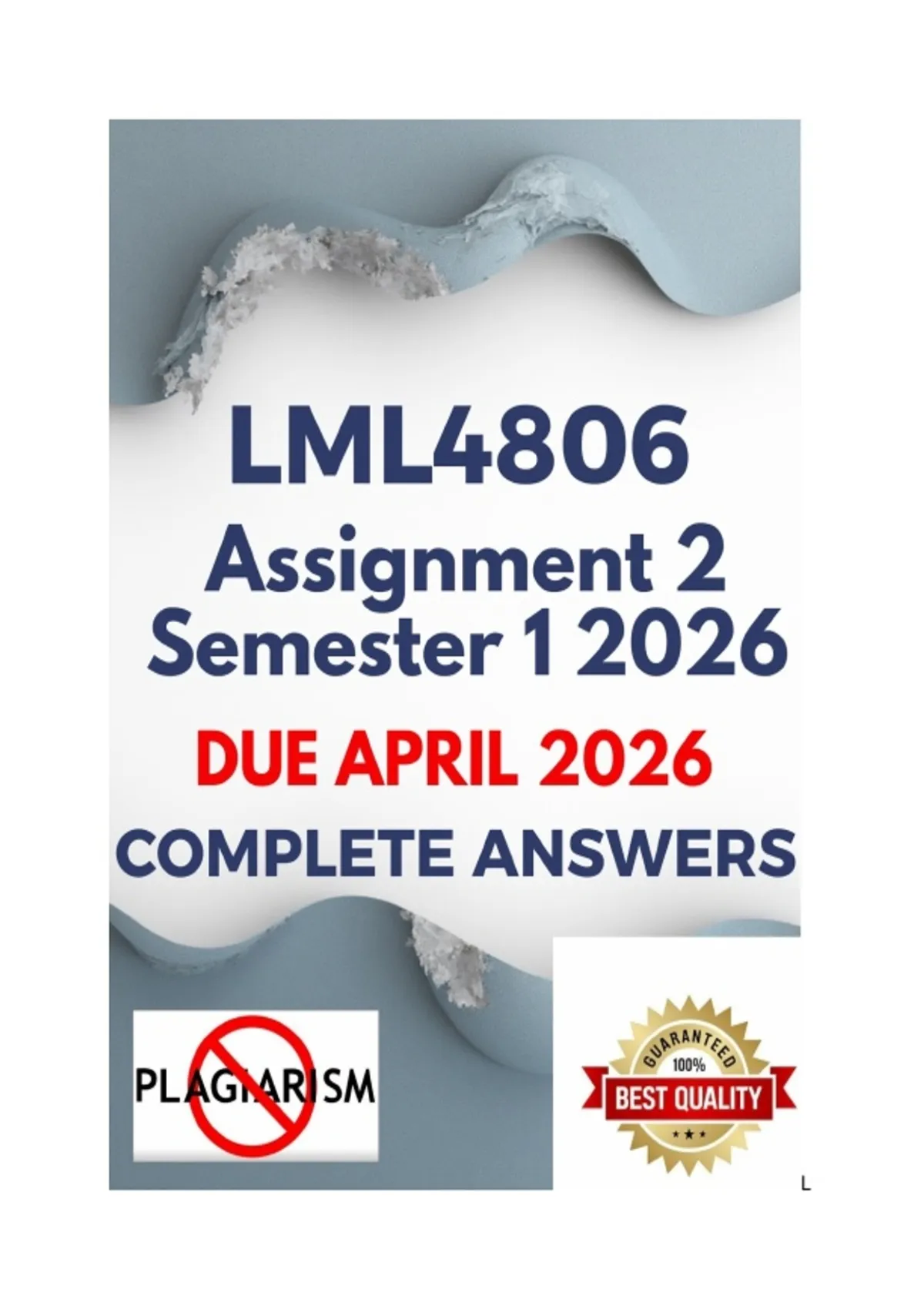 LML4806 Assignment 2 (COMPLETE ANSWERS) Semester 1 2026 - DUE 2026;100 ...