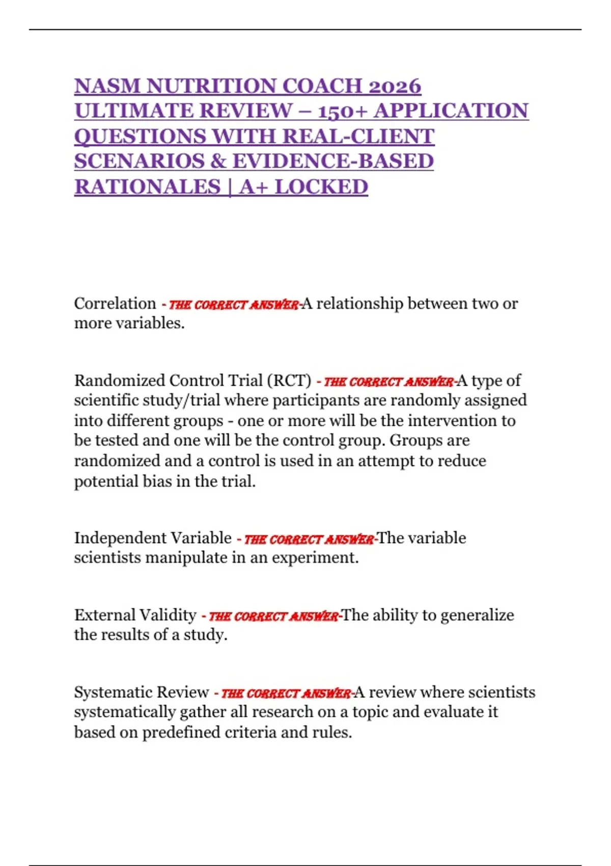 NASM NUTRITION COACH 2026 ULTIMATE REVIEW – 150+ APPLICATION QUESTIONS ...