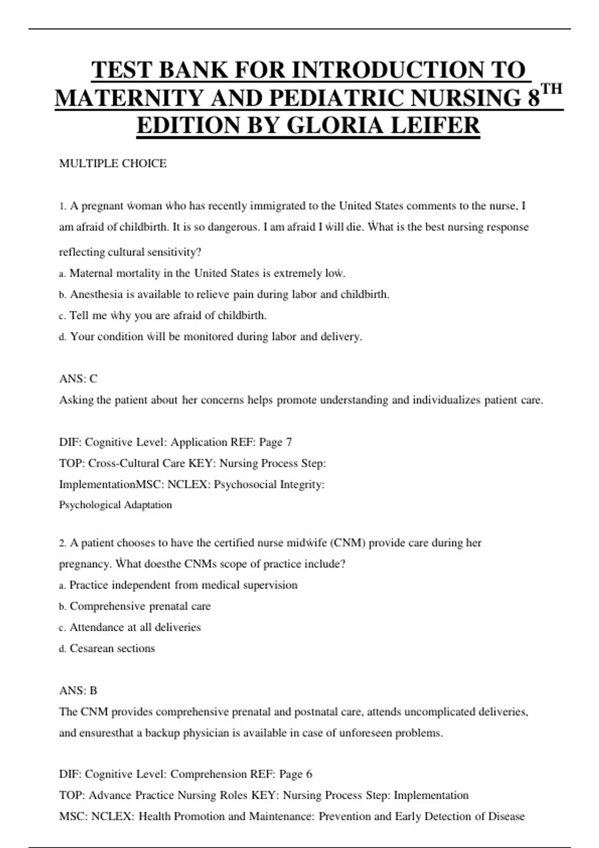 Introduction to Maternity and Pediatric Nursing – Fundamentals of Care ...