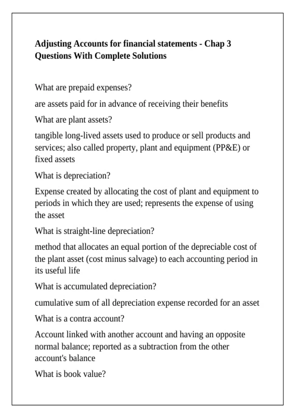 Adjusting Accounts for financial statements - Chap 3 Questions With ...
