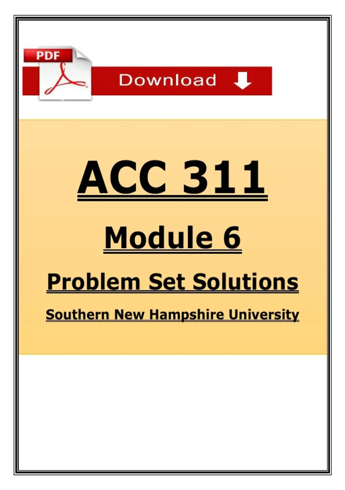 ACC 311 Module 6 Problem Set (2026/2027) pdf | Accounting | SNHU - ACC ...
