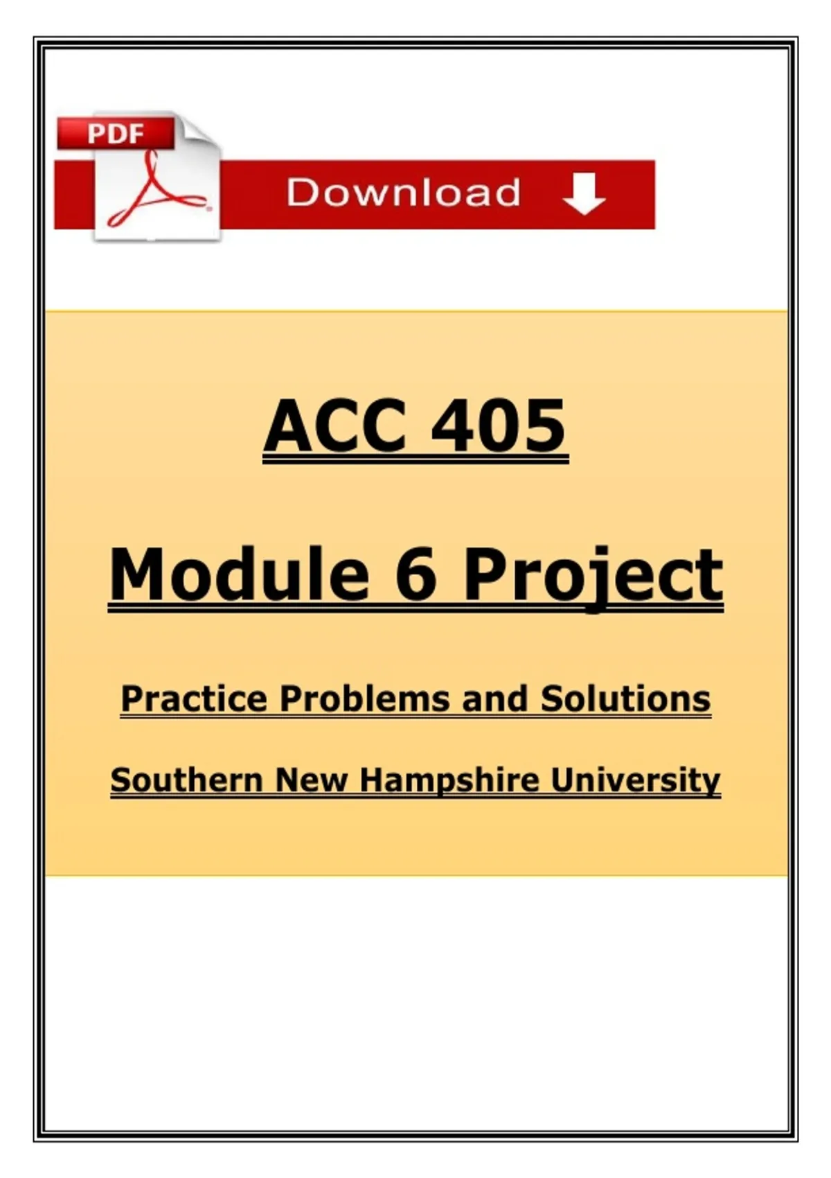 ACC 405 Module 6 Project 2026/2027 (pdf) | Advanced Accounting | SNHU ...