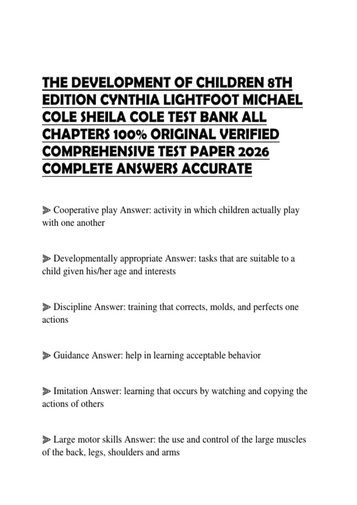 THE DEVELOPMENT OF CHILDREN 8TH EDITION CYNTHIA LIGHTFOOT MICHAEL COLE ...