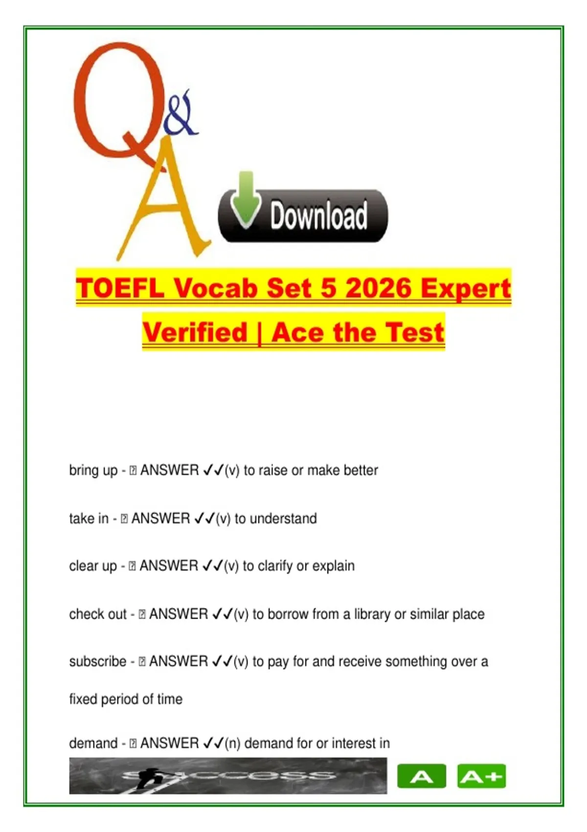 TOEFL Vocabulary Set 5 – 2026 Flashcards | 25+ Everyday Academic Words ...