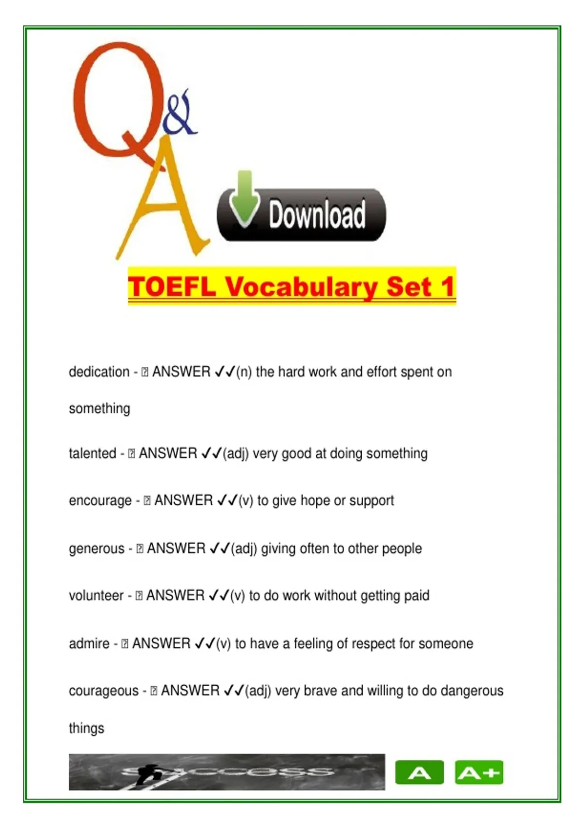 TOEFL Vocabulary Set 1 – 2026 Flashcards | 30+ Essential ESL Words on ...