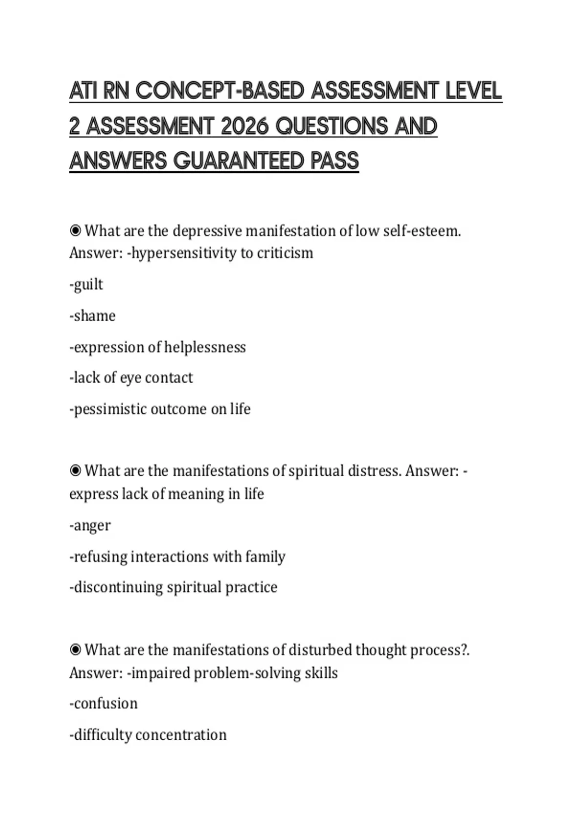 ATI RN CONCEPT-BASED ASSESSMENT LEVEL 2 ASSESSMENT 2026 QUESTIONS AND ...