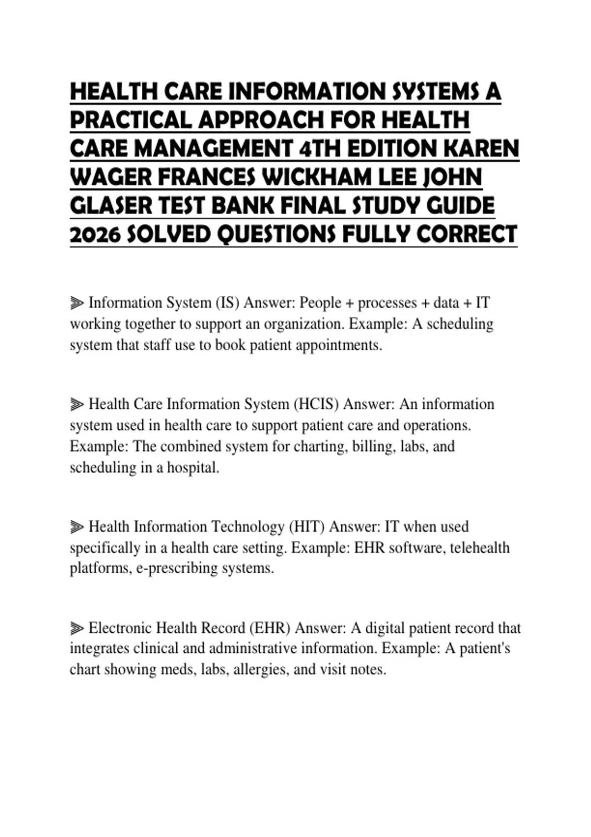 HEALTH CARE INFORMATION SYSTEMS A PRACTICAL APPROACH FOR HEALTH CARE ...