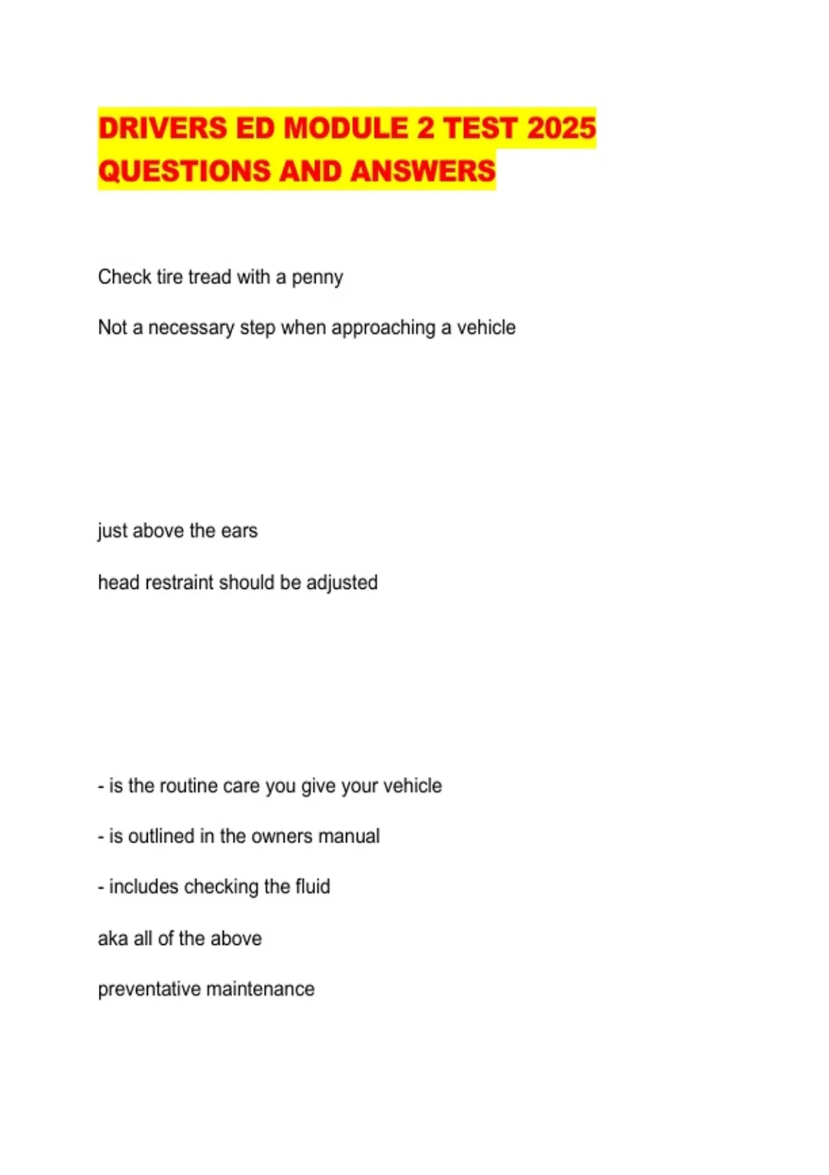 Drivers Ed Module 2 Test 2025 – Questions and Answers – 2026 Updated ...