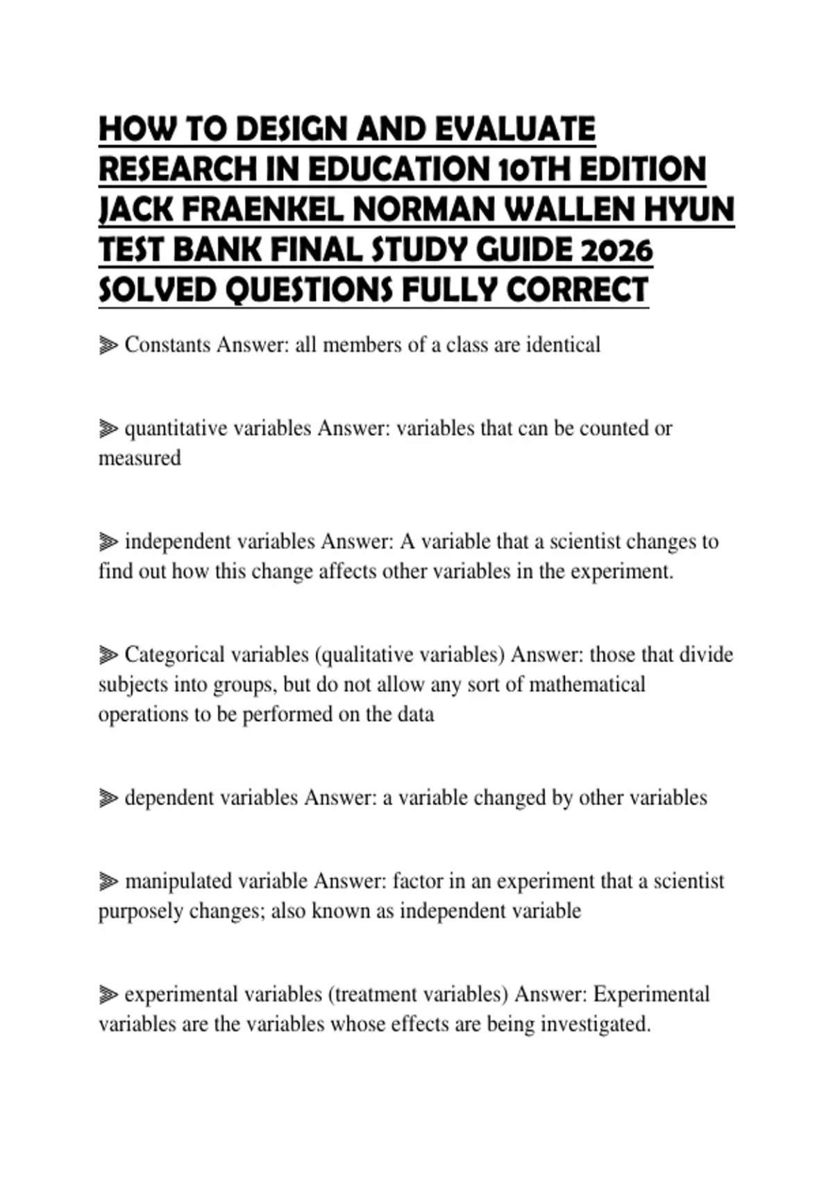 HOW TO DESIGN AND EVALUATE RESEARCH IN EDUCATION 10TH EDITION JACK ...