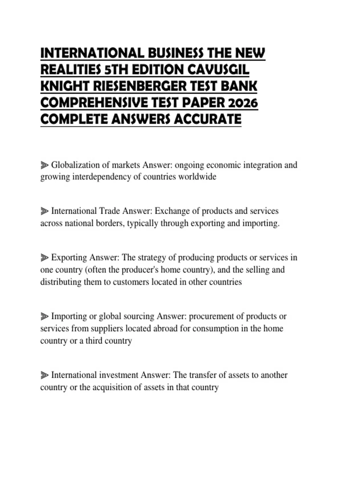 INTERNATIONAL BUSINESS THE NEW REALITIES 5TH EDITION CAVUSGIL KNIGHT ...