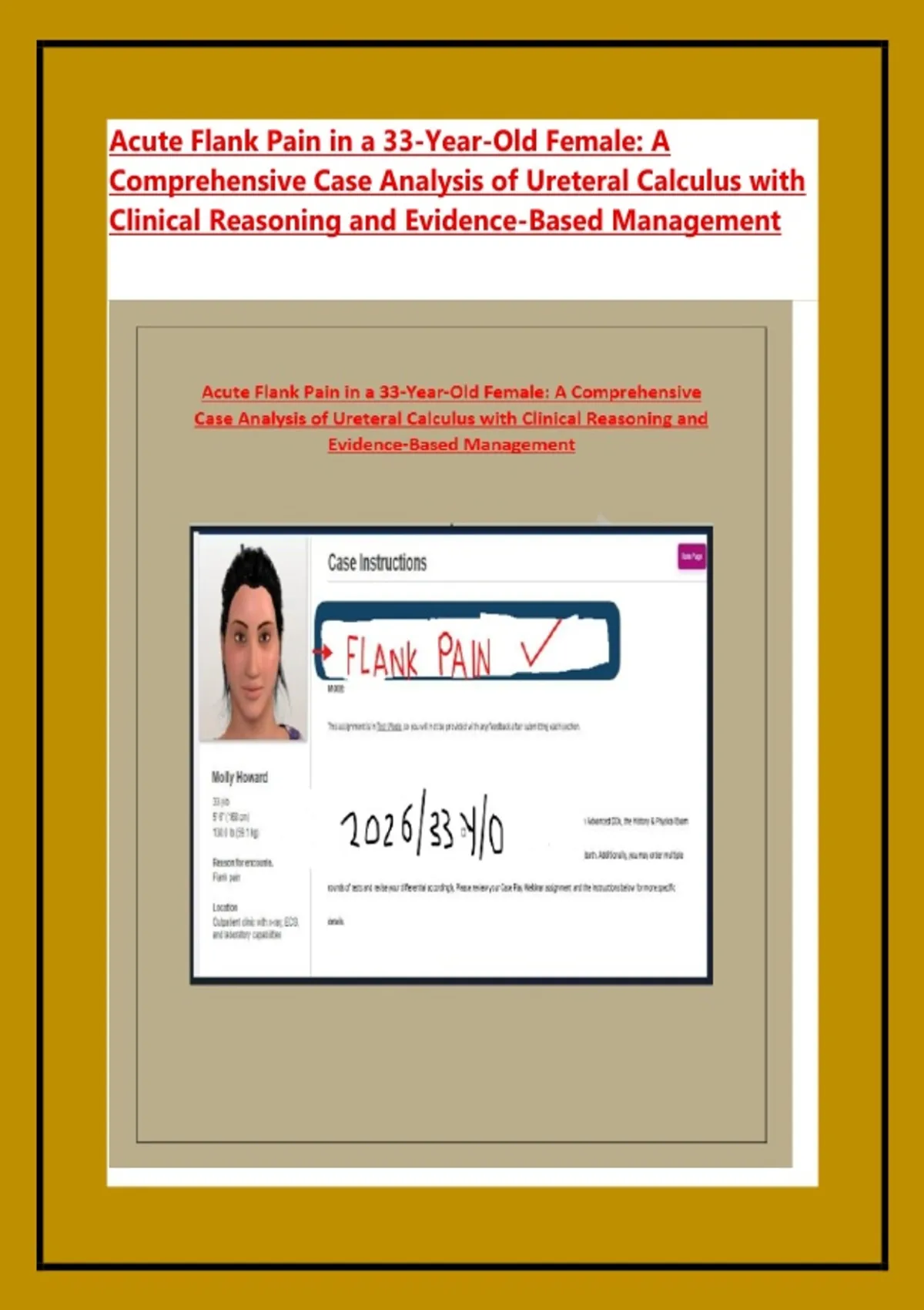 Acute Flank Pain in a 33-Year-Old Female: A Comprehensive Case Analysis ...
