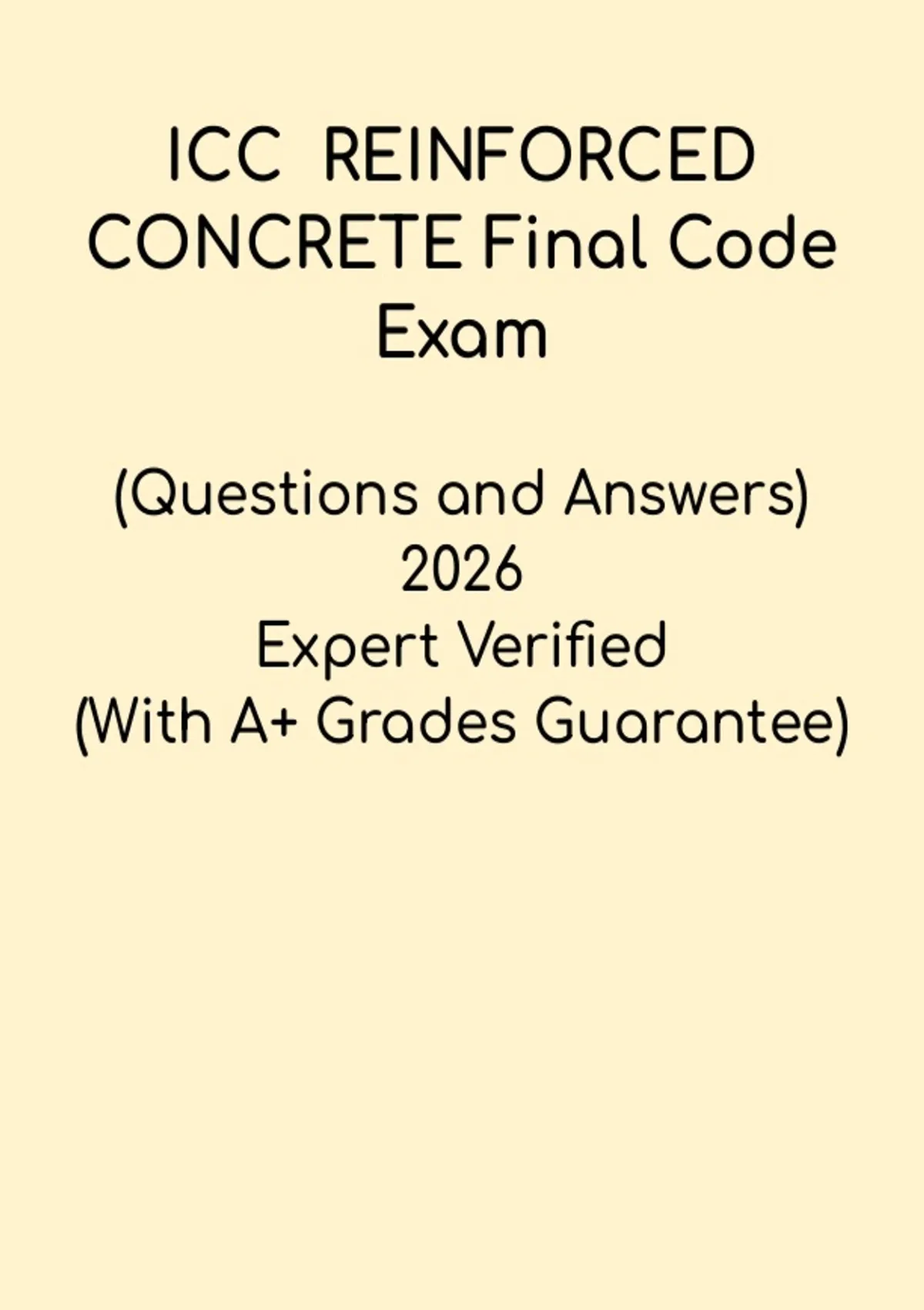 ICC 2026 Reinforced Concrete Final Code Exam | Practice Test - Icc ...