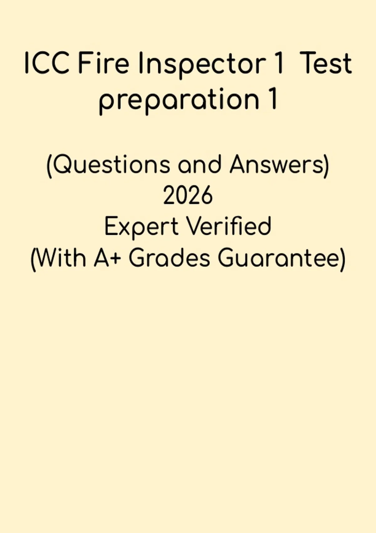 ICC Fire Inspector 1 2026 Test Prep | Practice Questions & Review - Icc ...