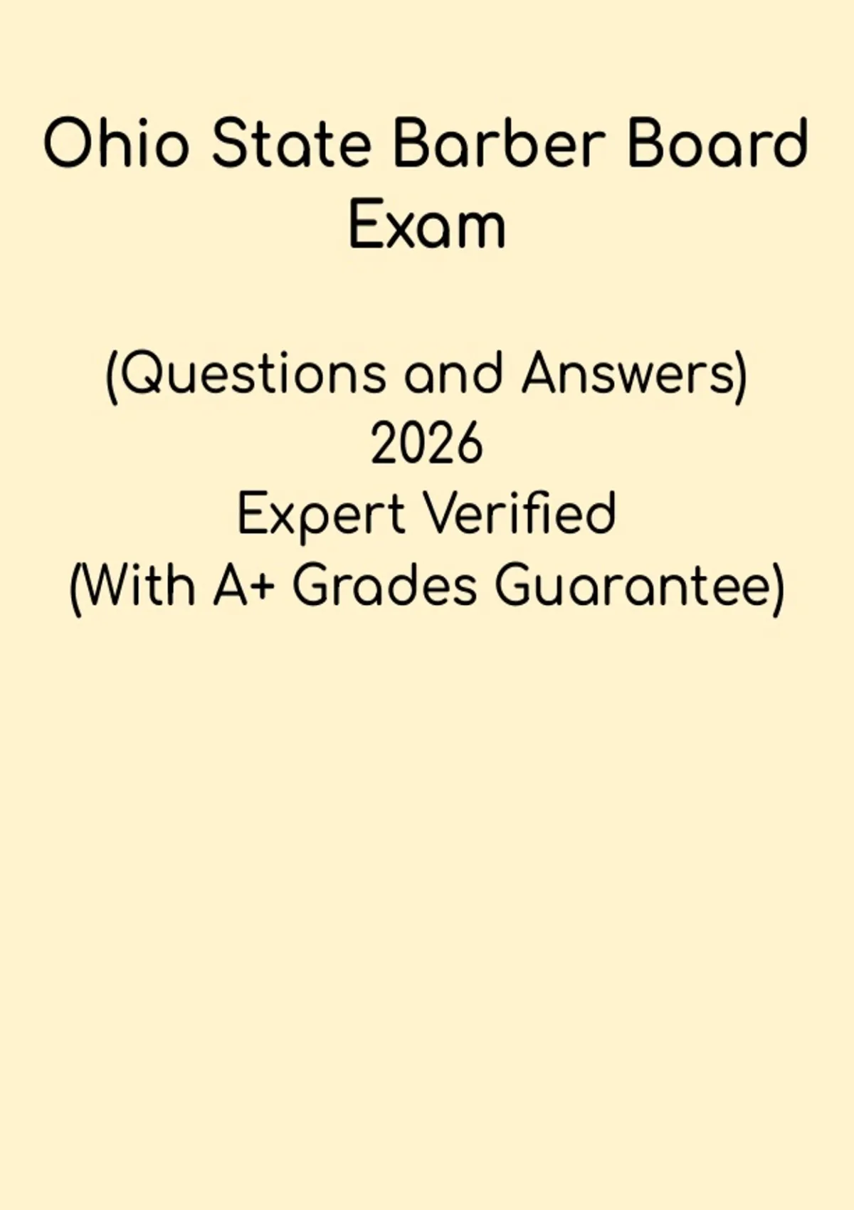 Ohio State Barber Board | Exam Study & Practice Guide - Barber - Stuvia US