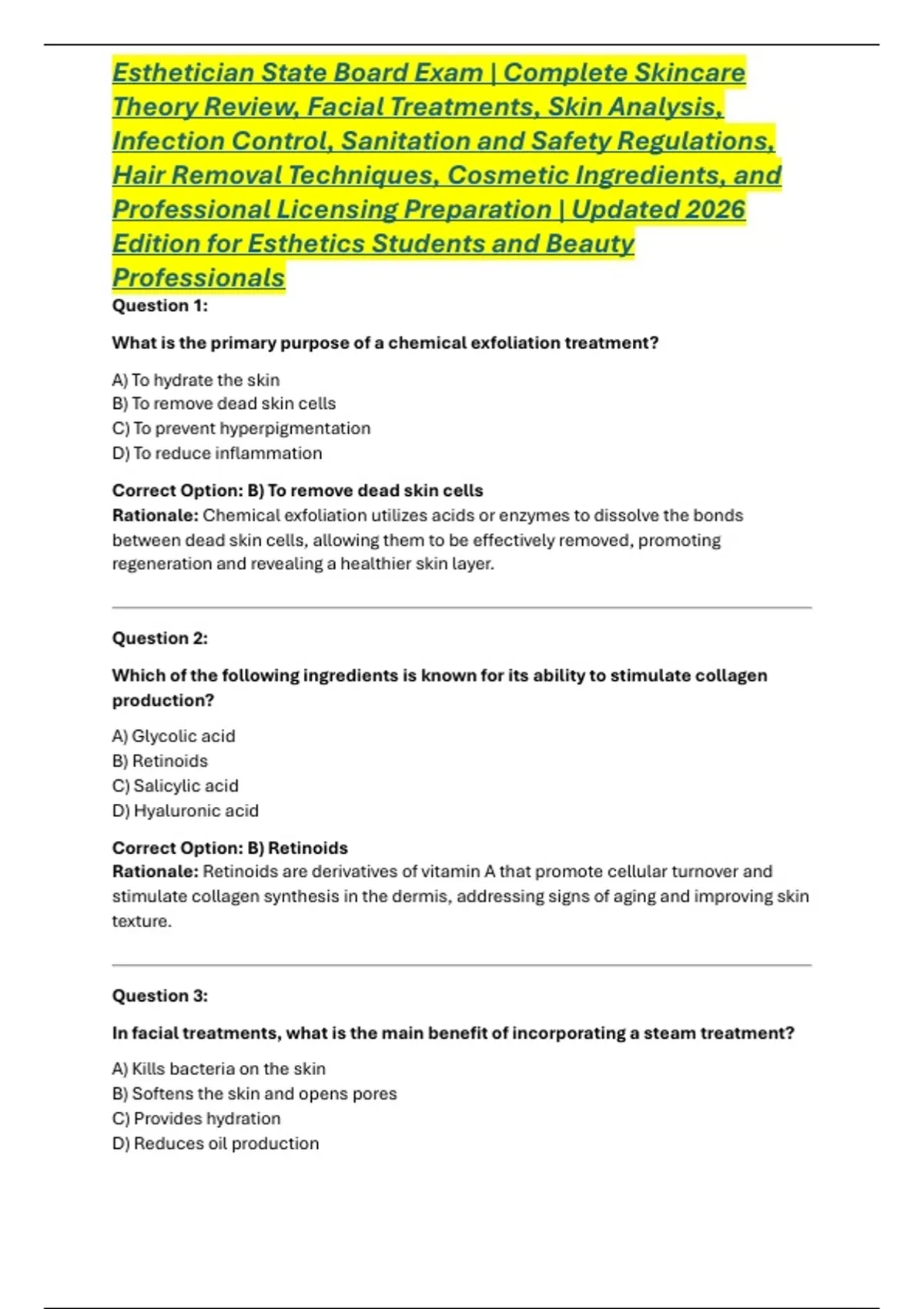 Esthetician State Board Exam | Complete Skincare Theory Review, Facial ...