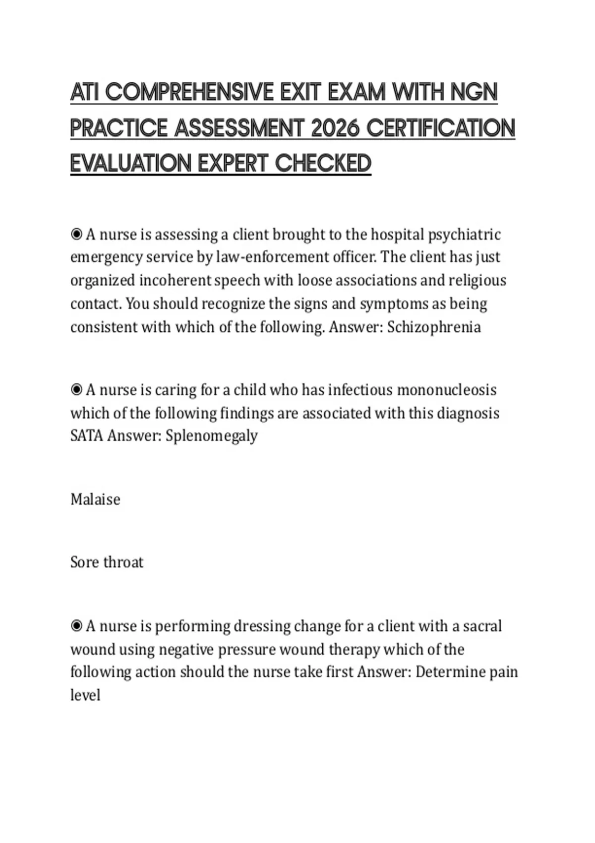 ATI COMPREHENSIVE EXIT EXAM WITH NGN PRACTICE ASSESSMENT 2026 ...