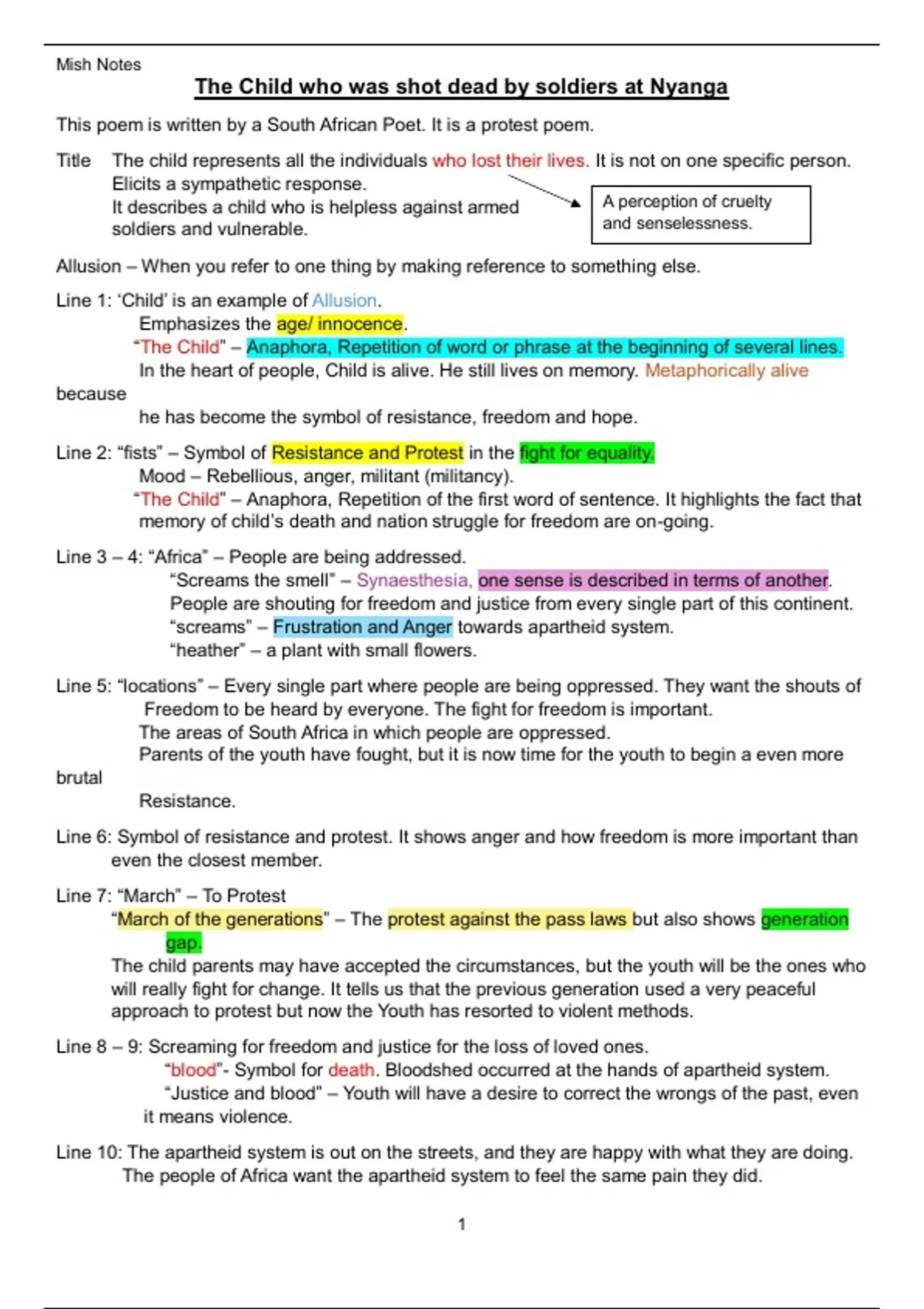Grade 12 English Poetry: "Child who was shot dead by soldier" (Summary ...