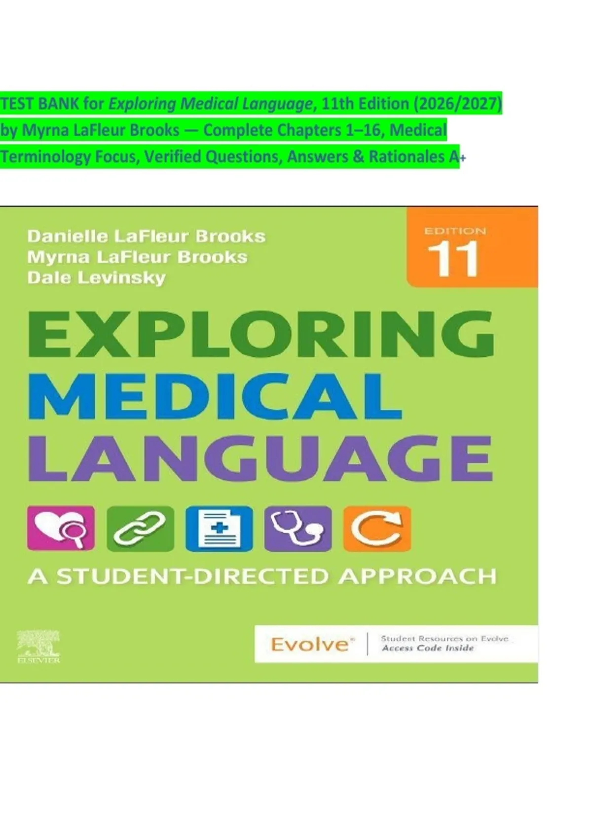 TEST BANK for Exploring Medical Language, 11th Edition (2026/2027) by ...