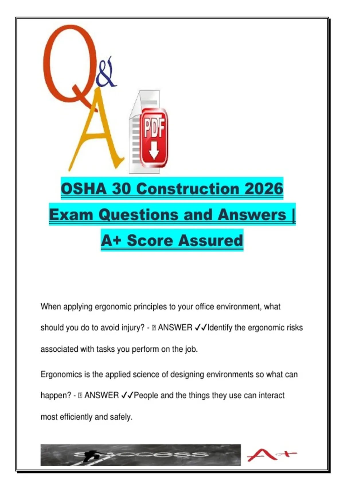 OSHA 30 Construction Exam 2026 – 200+ Questions with Correct Answers ...