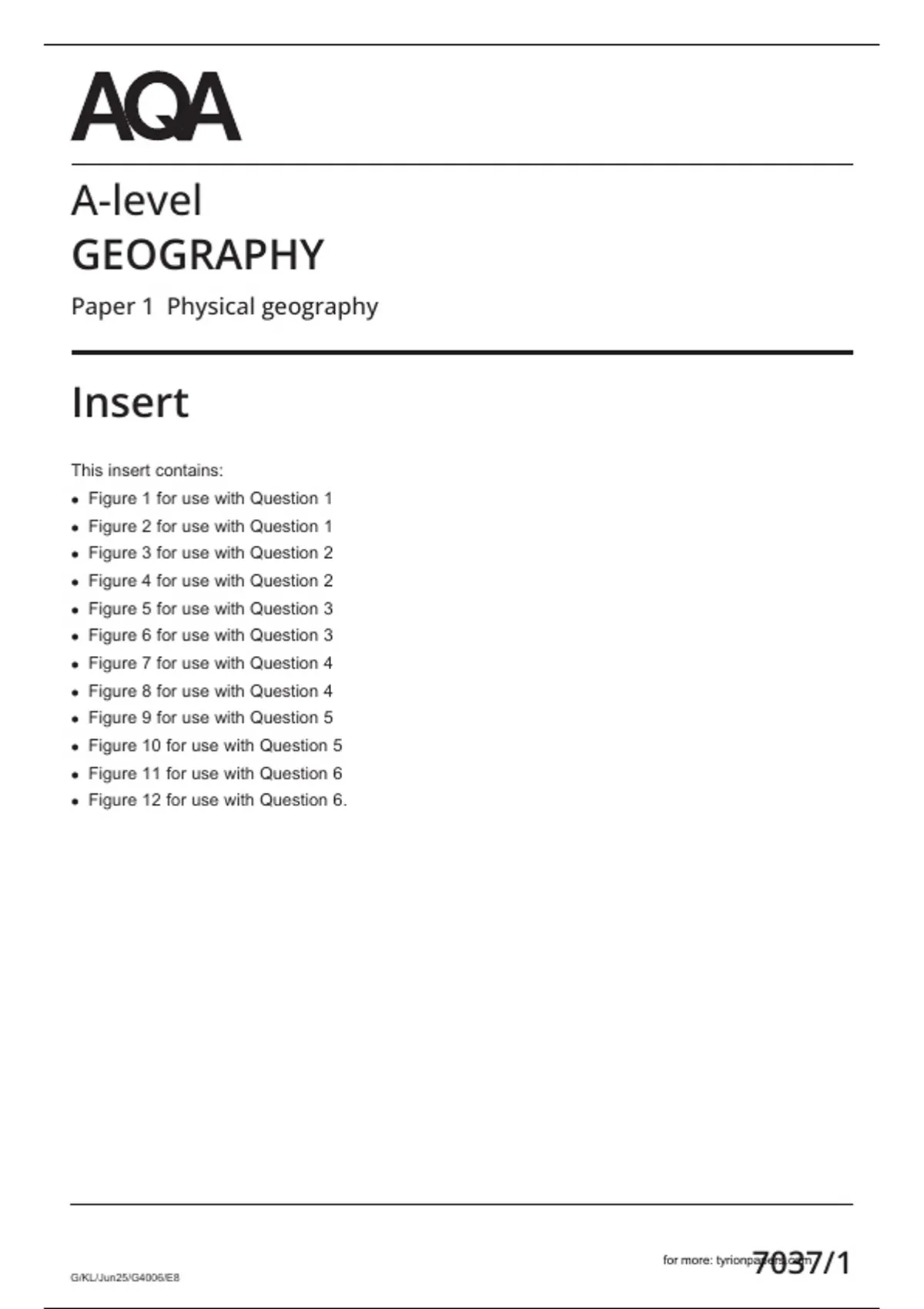 2025 A-LEVEL AQA GEOGRAPHY PAPER 1 & 2 WITH MARK SCHEMES - Stuvia UK