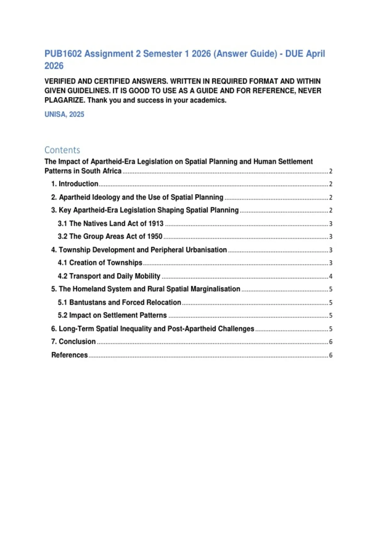 PUB1602 Assignment 2 Semester 1 2026 (Answer Guide) - DUE April 2026 ...
