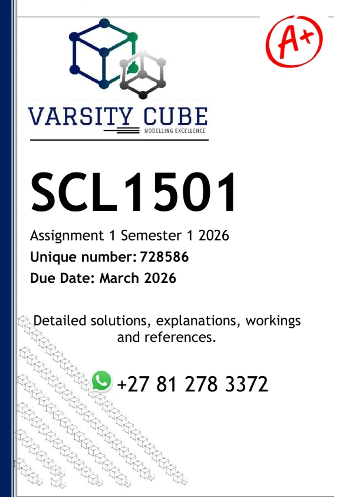 SCL1501 Assignment 1 (DETAILED ANSWERS Semester 1 2026 - DISTINCTION ...