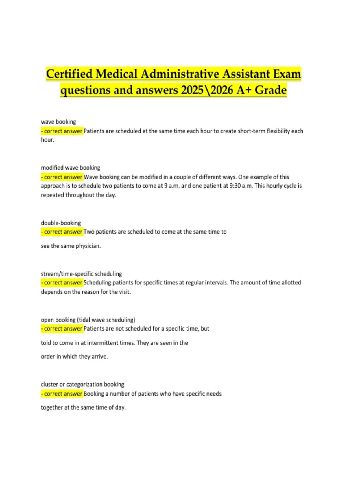 Certified Medical Administrative Assistant Exam – 2025–2026 – Complete ...