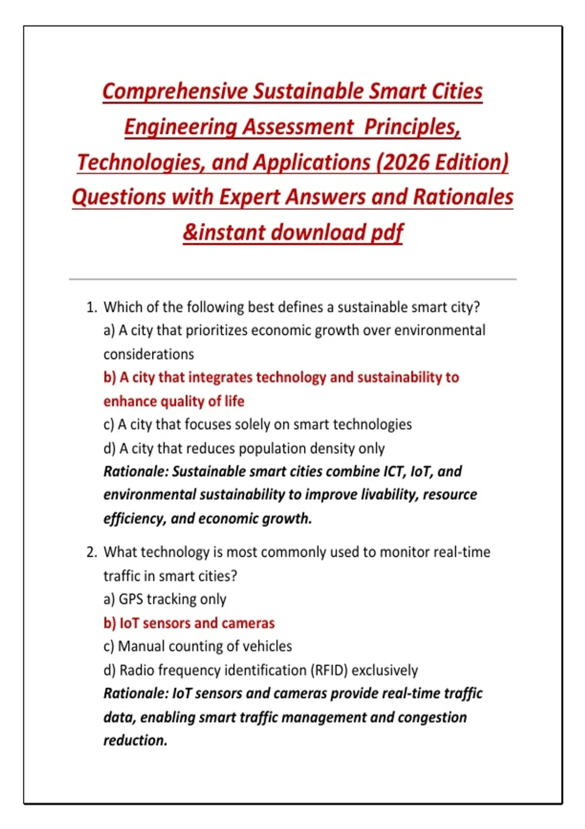 Comprehensive Sustainable Smart Cities Engineering Assessment ...