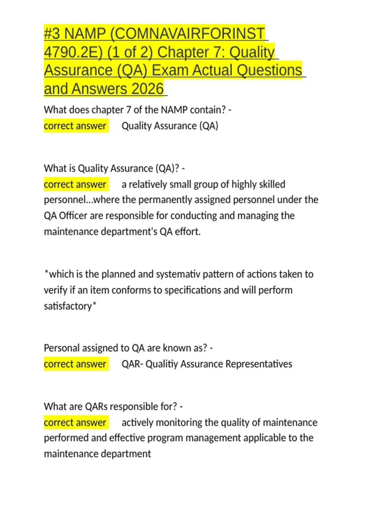 -3 NAMP (COMNAVAIRFORINST 4790.2E) (1 of 2) Chapter 7 Quality Assurance ...