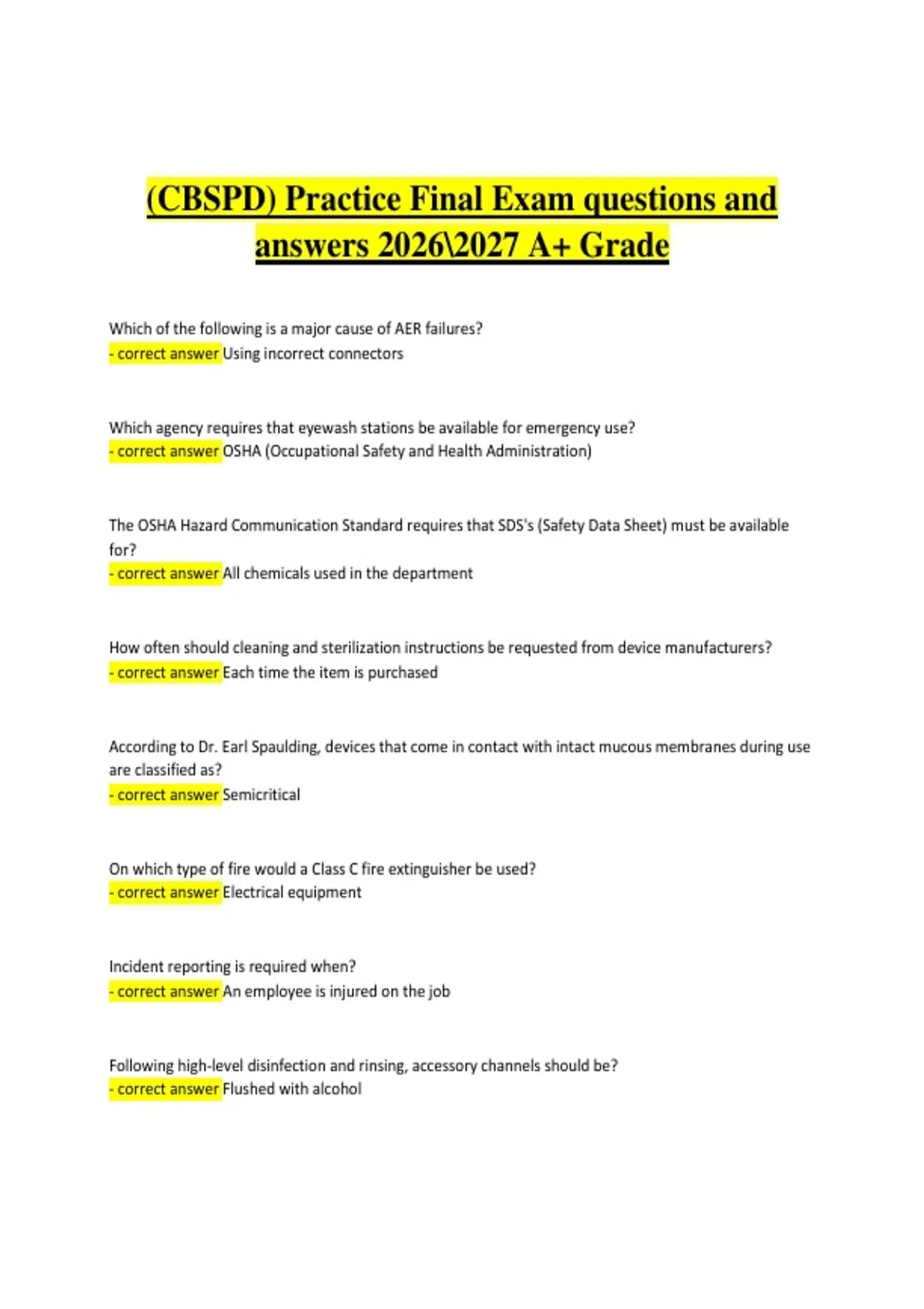 CBSPD (Certification Board for Sterile Processing and Distribution ...