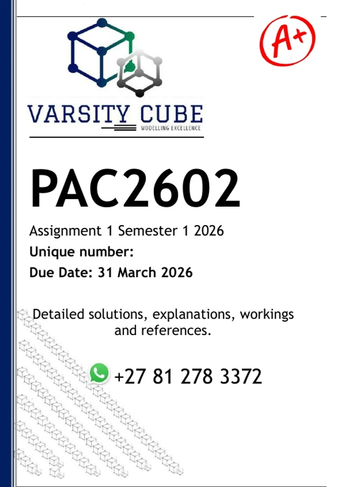 PAC2602 Assignment 1 (DETAILED ANSWERS Semester 1 2026 - DISTINCTION ...