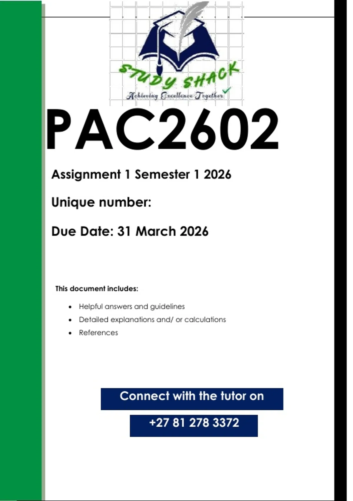 PAC2602 Assignment 1 (QUALITY ANSWERS) Semester 1 2026 - Paralegal ...