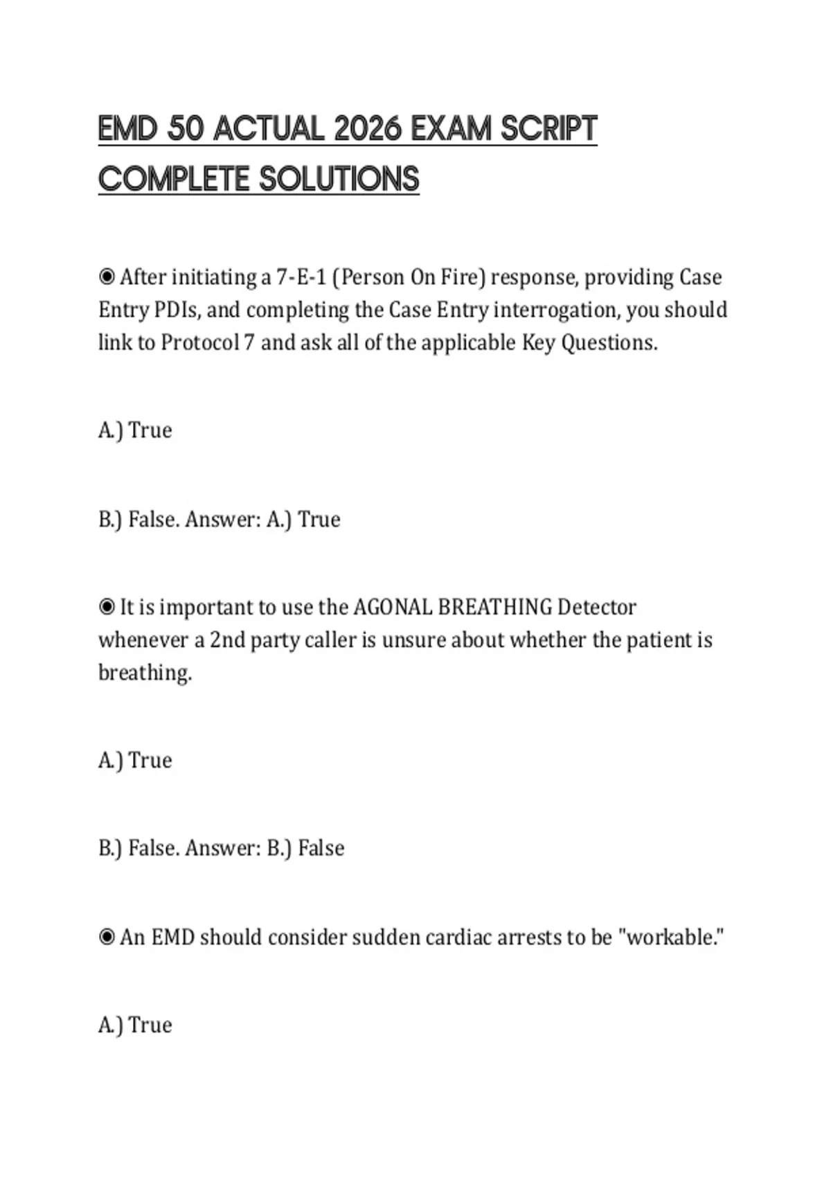 EMD 50 ACTUAL 2026 EXAM SCRIPT COMPLETE SOLUTIONS - EMD 50 - Stuvia US