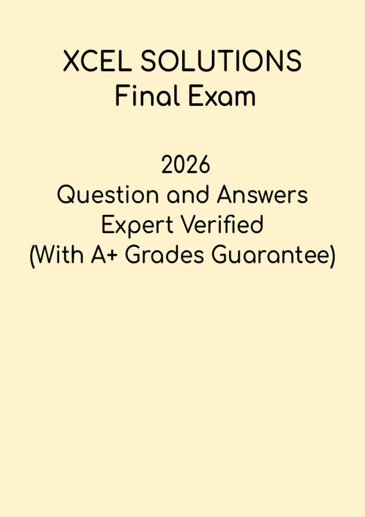 XCEL Solutions Final Exam – Updated Practice Test & Licensing Review ...