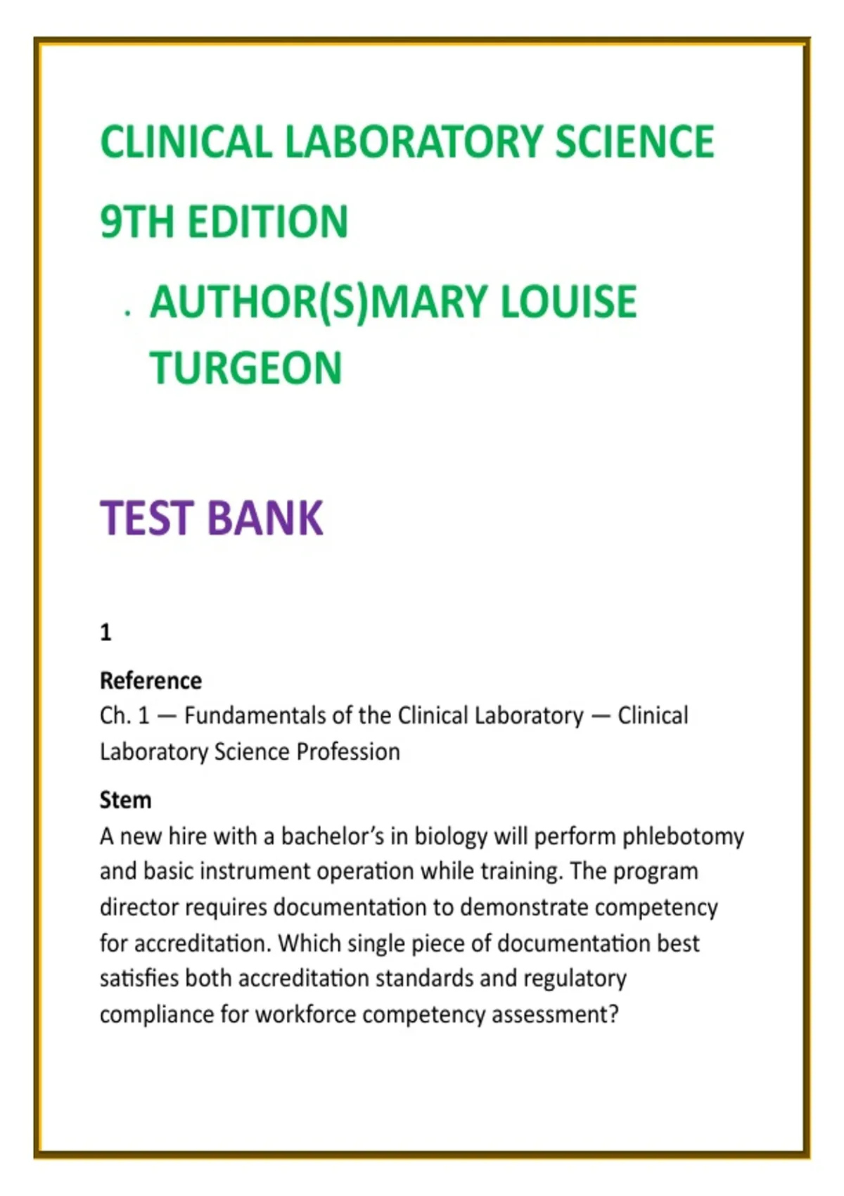 Clinical Laboratory Science Test Bank 2026 | MLS & MLT Exam Questions ...