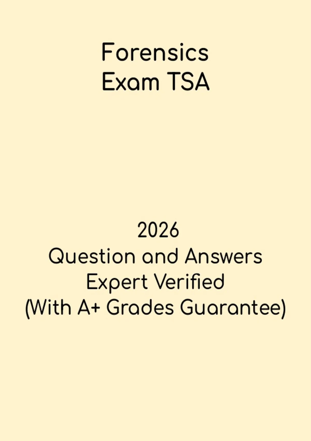 Forensics Exam TSA – Practice Test & Forensic Science Study Guide 2026 ...