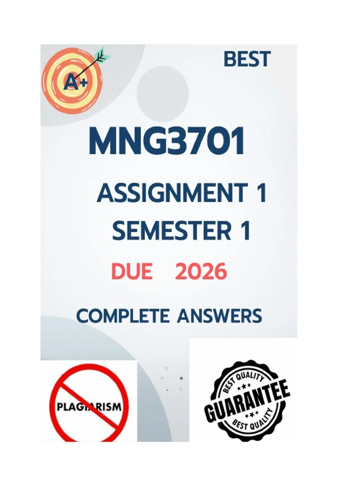 MNG3701 Assignment 1 Semester 1 2026 - [COMPLETE QUESTION AND ANSWERS ...