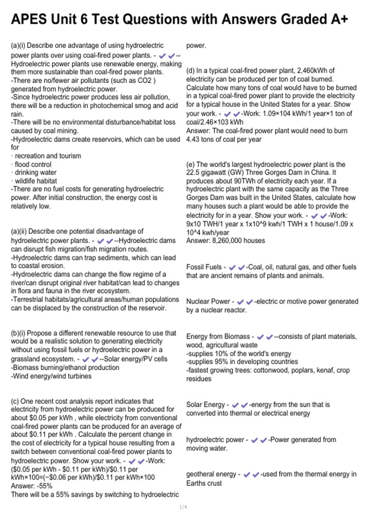 APES Unit 6 Test Questions with Answers Graded A+ - APES Unit 6 - Stuvia US