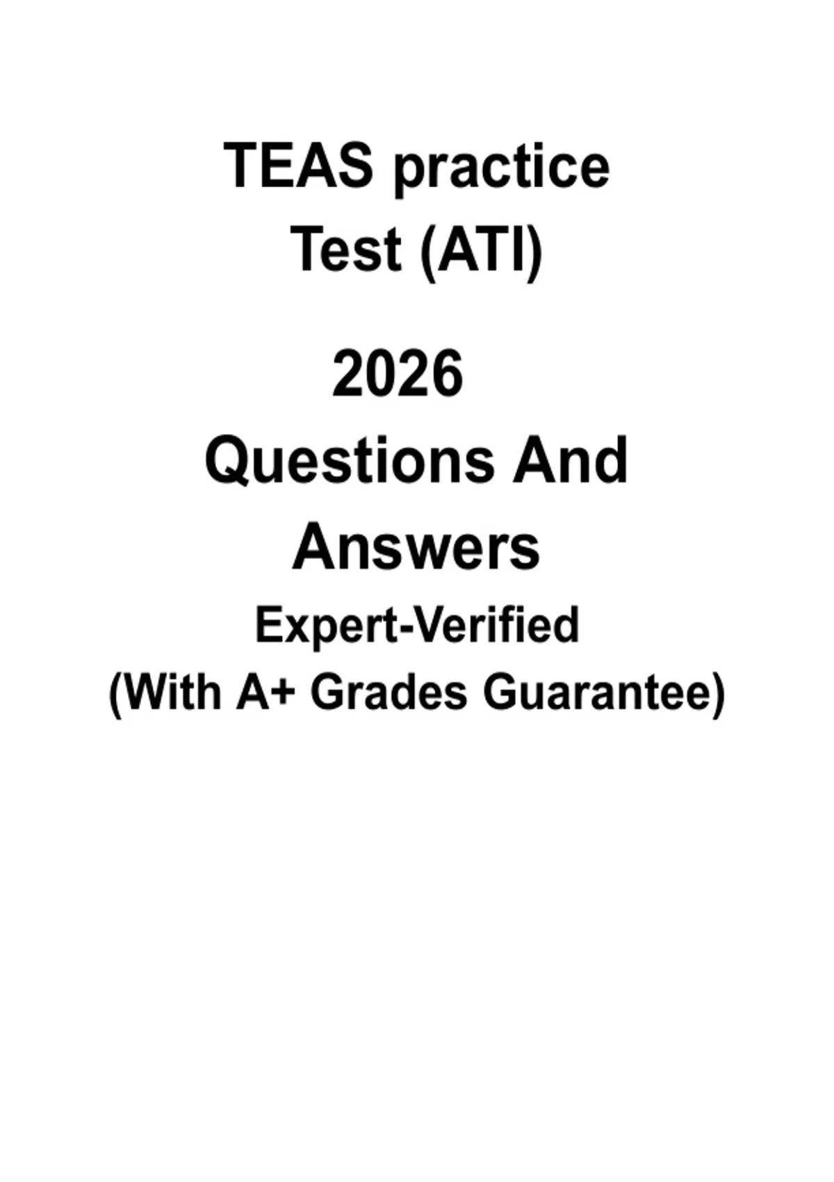 ATI TEAS Practice Test 2026 | TEAS 7 Full-Length Mock Exam with Answers ...