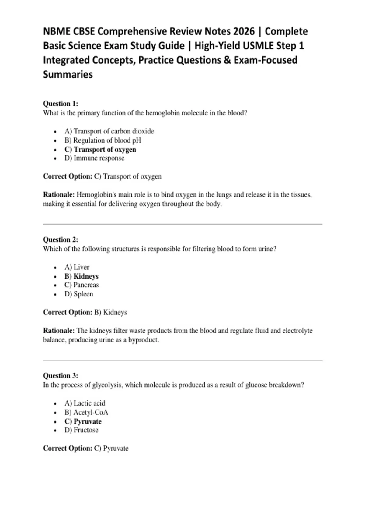 NBME CBSE Comprehensive Review Notes 2026 | Complete Basic Science Exam ...
