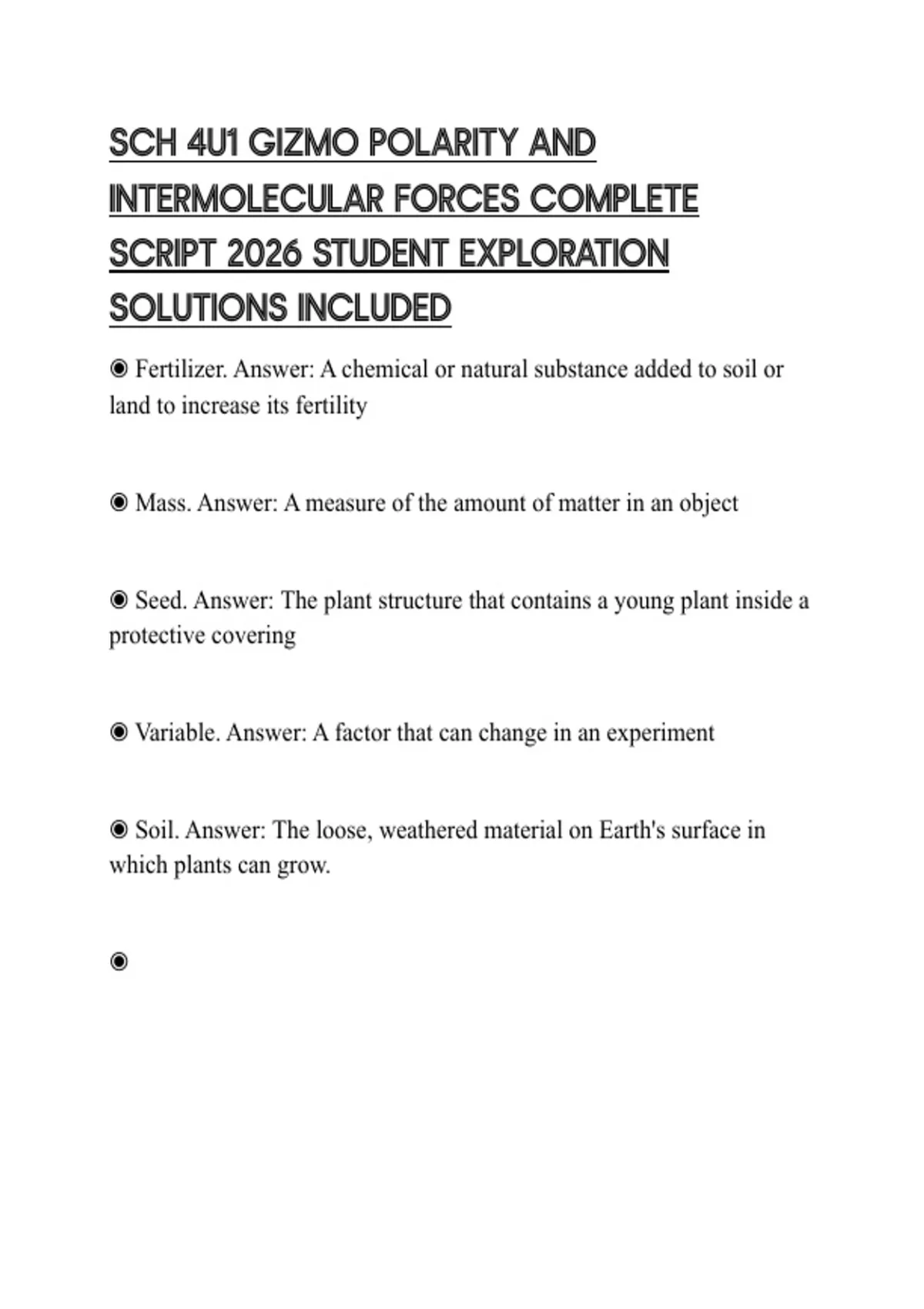 SCH 4U1 GIZMO POLARITY AND INTERMOLECULAR FORCES COMPLETE SCRIPT 2026 ...
