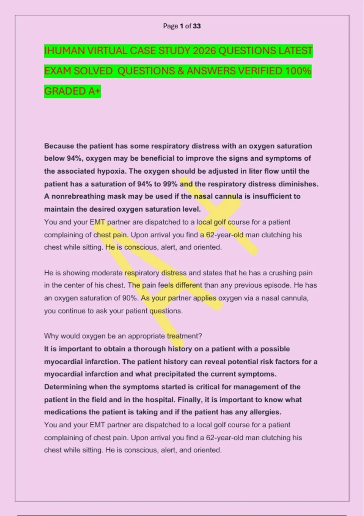 IHUMAN VIRTUAL CASE STUDY 2026 QUESTIONS LATEST EXAM SOLVED QUESTIONS ...
